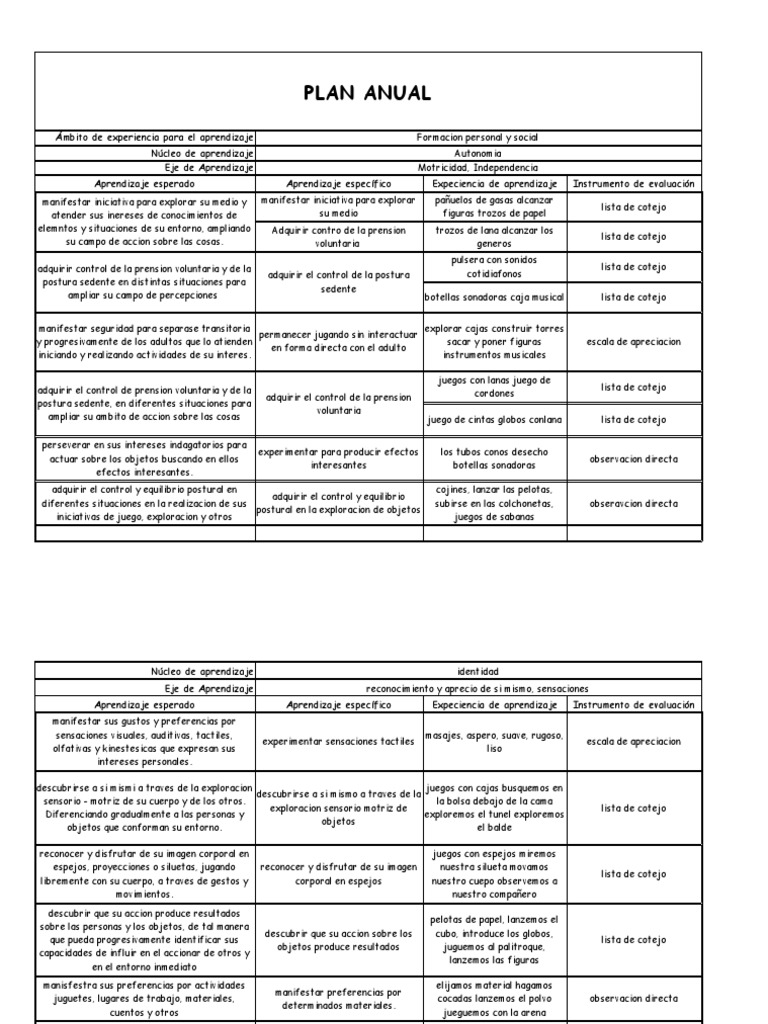 Plan Anual Modelo | PDF | Aprendizaje | Comunicación