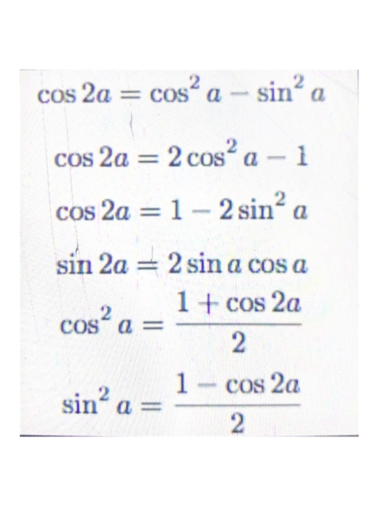 Sin 2a 2 Sin A Cos A | PDF