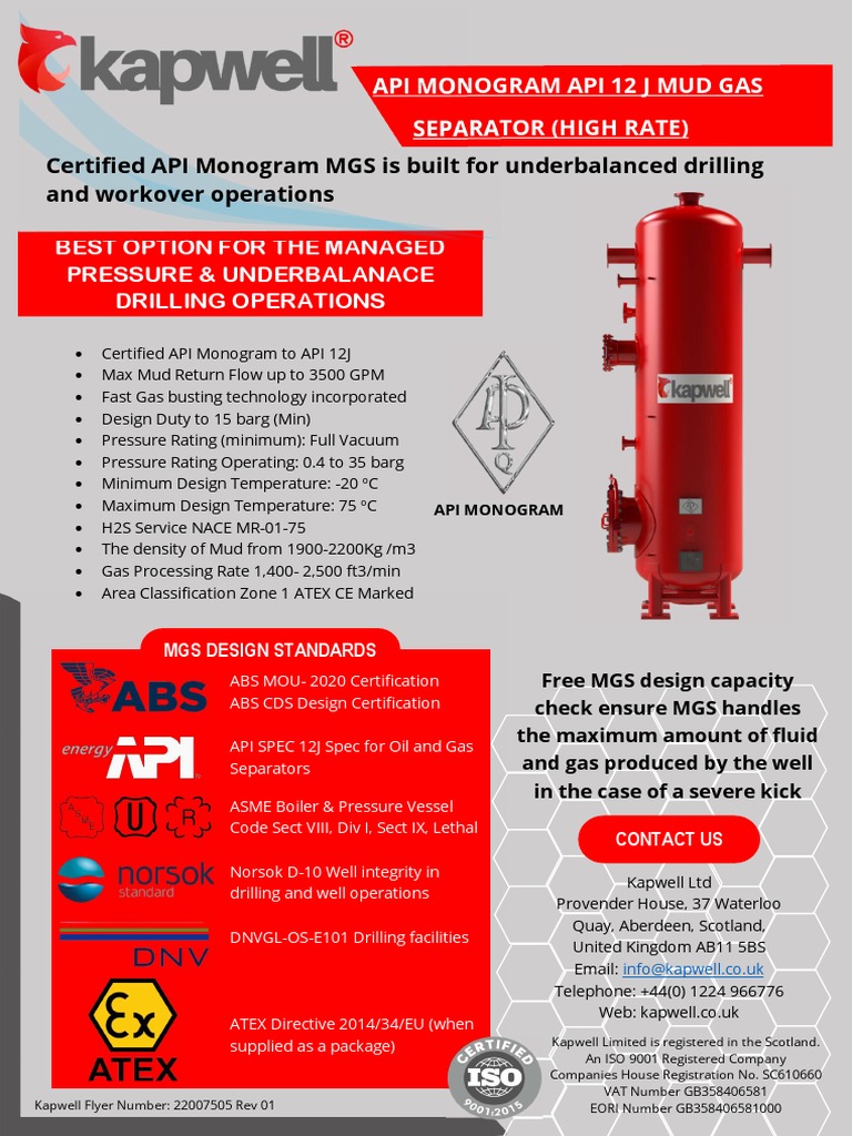 API Monogram Mud Gas Separator | PDF | Energy Technology | Gases