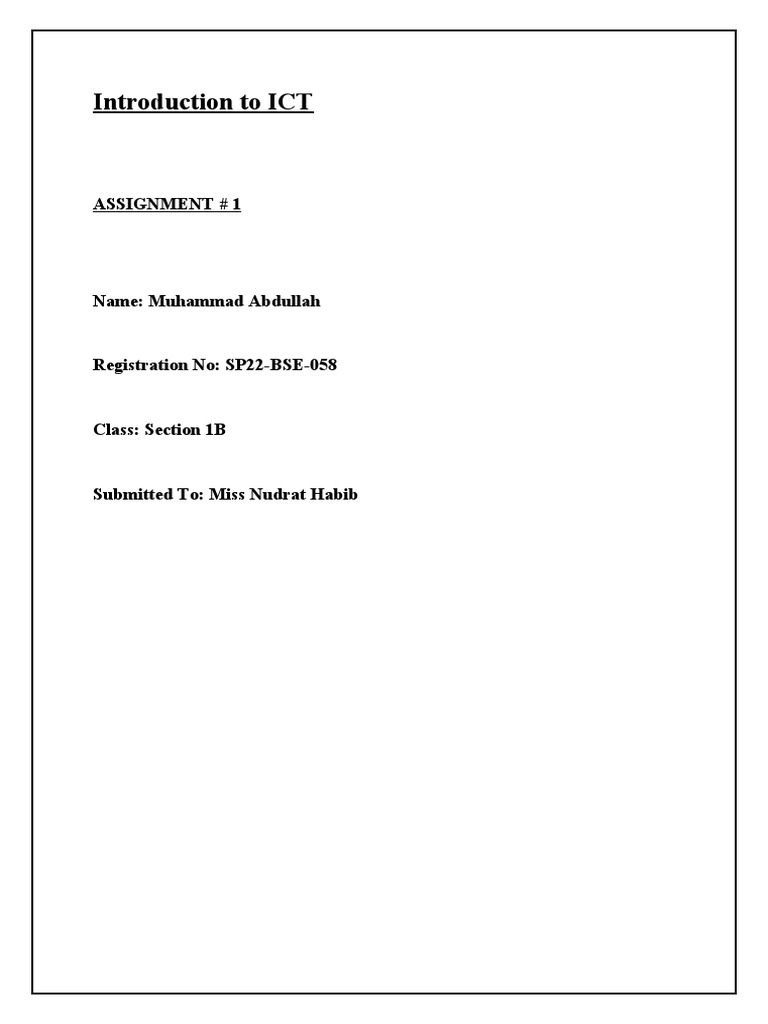 ICT Assignment 1 | PDF | Central Processing Unit | Integrated Circuit ICT Assignment 1 | PDF | Central Processing Unit | Integrated Circuit