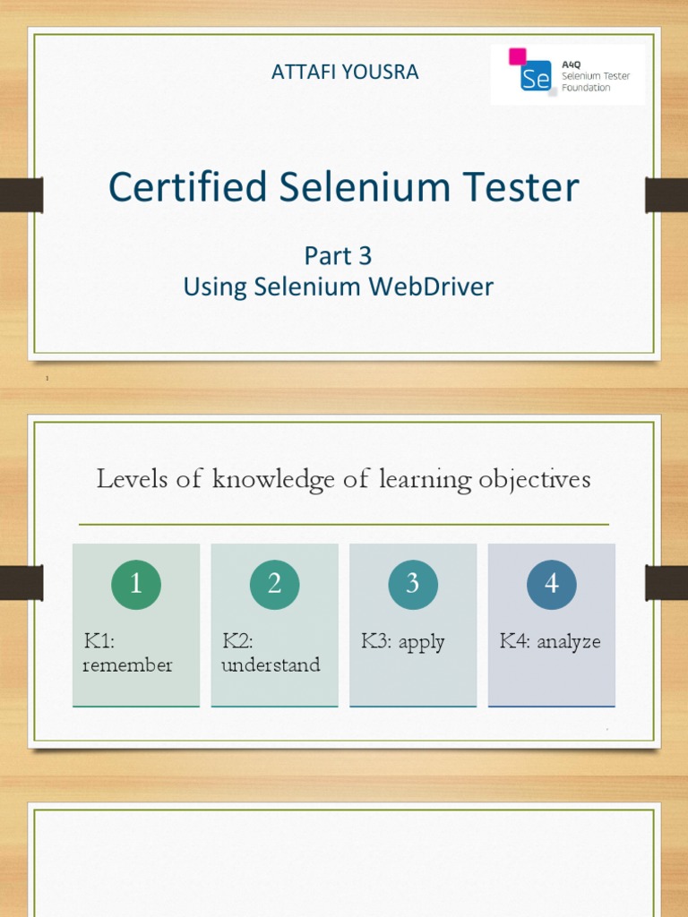 Selenium Certified Tester Part 3 A4Q Using SWD 1692257789 | PDF ...