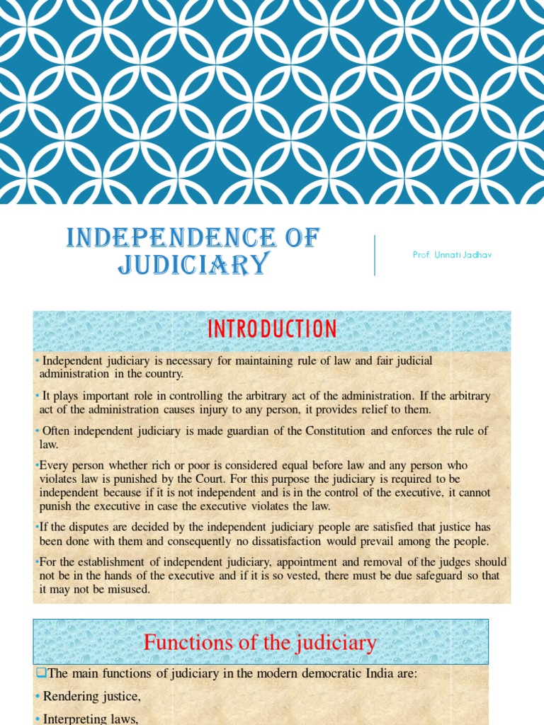 Independence of Judiciary | PDF | Judiciaries | Supreme Court Of The ...