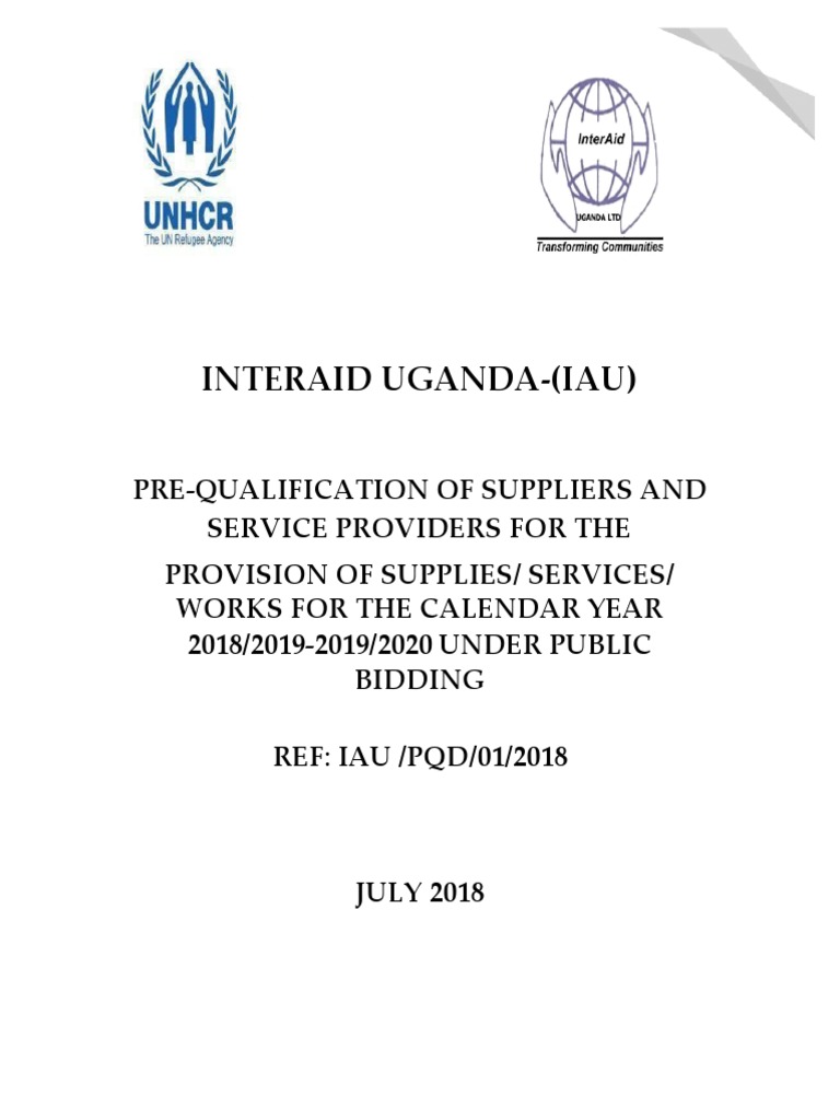 Iau Prequalification Document July 2018 | PDF | Procurement | Business