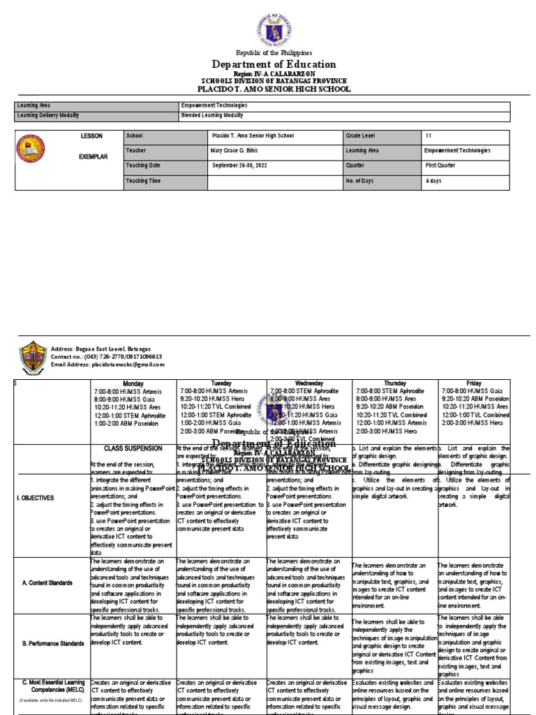 DLL EMPTECH Q1 W5-Sep26-30 | PDF | Educational Technology | Microsoft Power Point