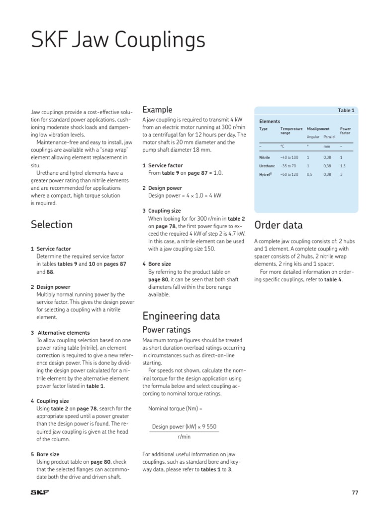 Acople SKF | PDF | Mechanical Engineering | Manufactured Goods
