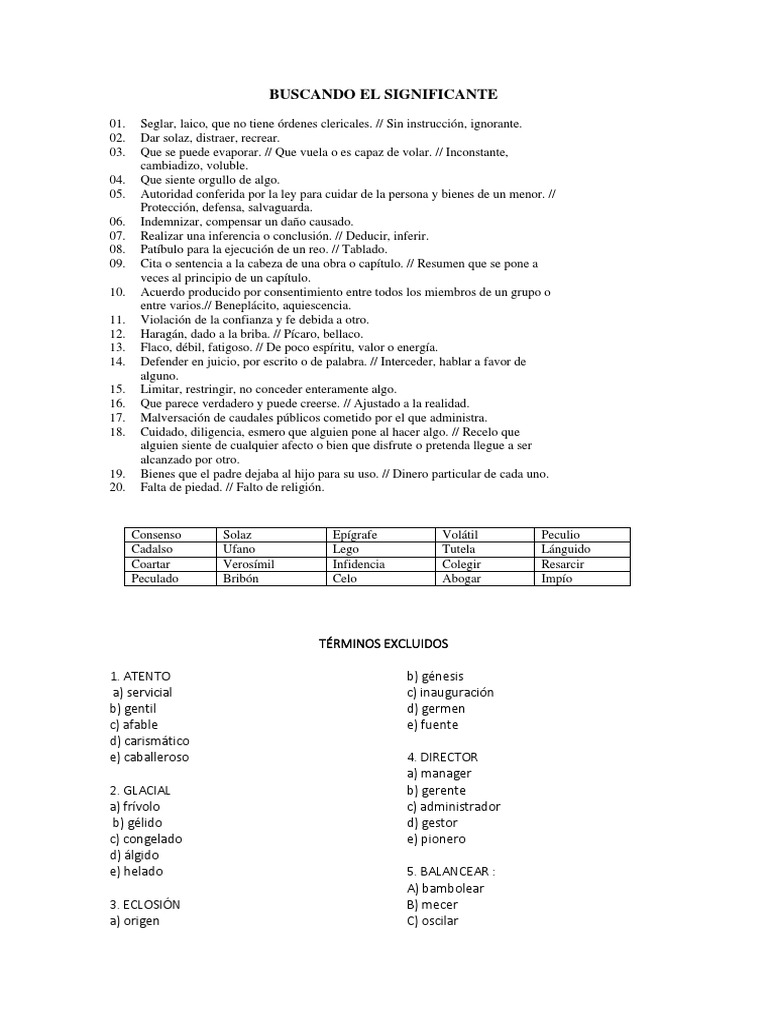 Glosario de Términos y Excluidos | PDF