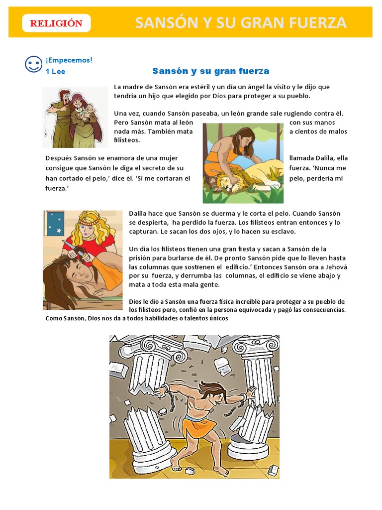 D2 A2 FICHA REL. Sansón y Su Gran Fuerza | PDF | Sansón