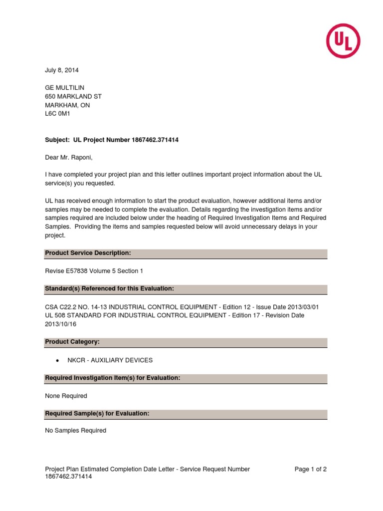 UL Project Plan ECD | PDF