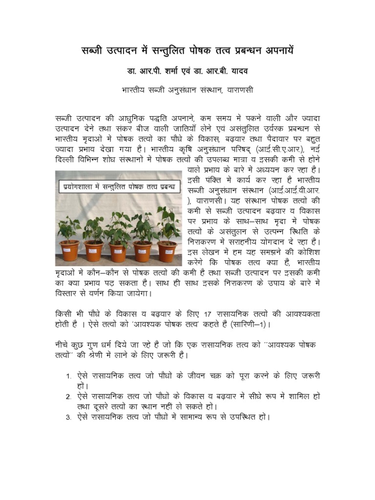 Nutrient Requirements for Crop Growth | PDF | Nature