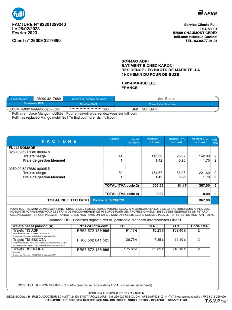 Facture - 202302 3 | PDF | Facture | Taxe sur la valeur ajoutée