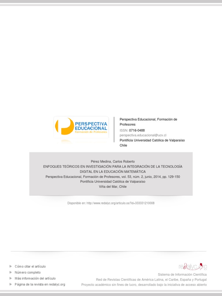 2014 Perez Enfoques Teoricos TecnologiaDigital EduMath | PDF ...