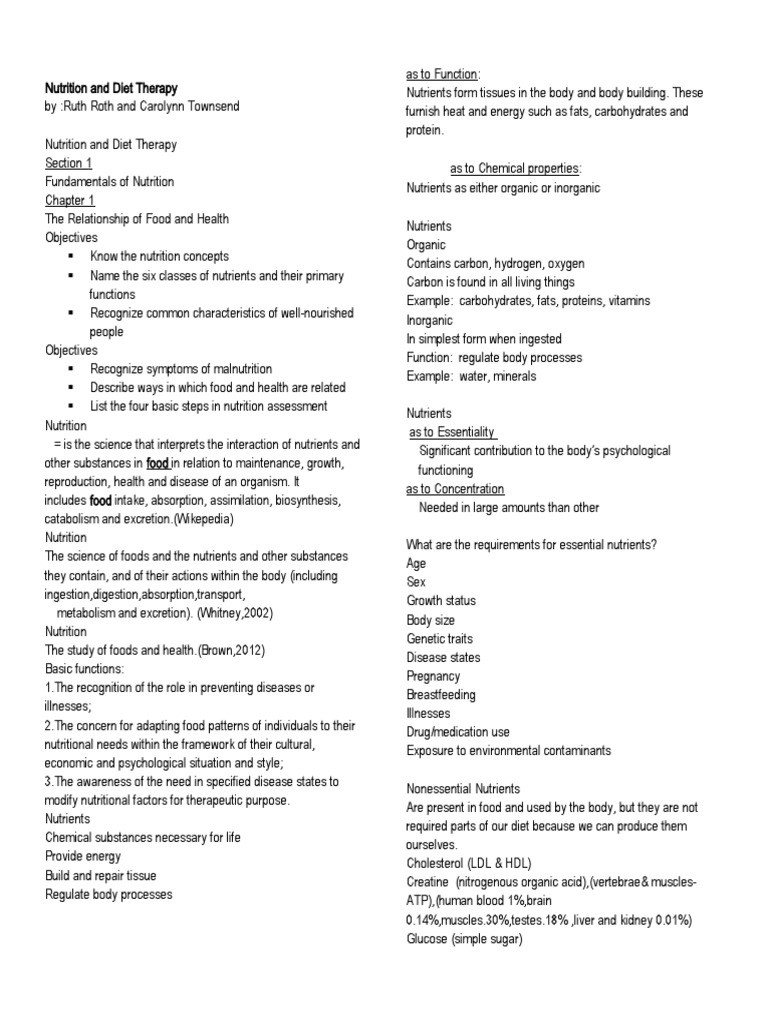 Nutrition Introduction - Notes | PDF | Calorie | Nutrition