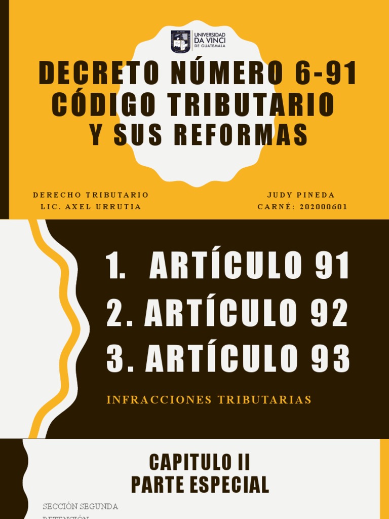 Tarea 2 Codigo Tributario 6-91 Presentación | Descargar gratis PDF | Contabilidad | Impuestos