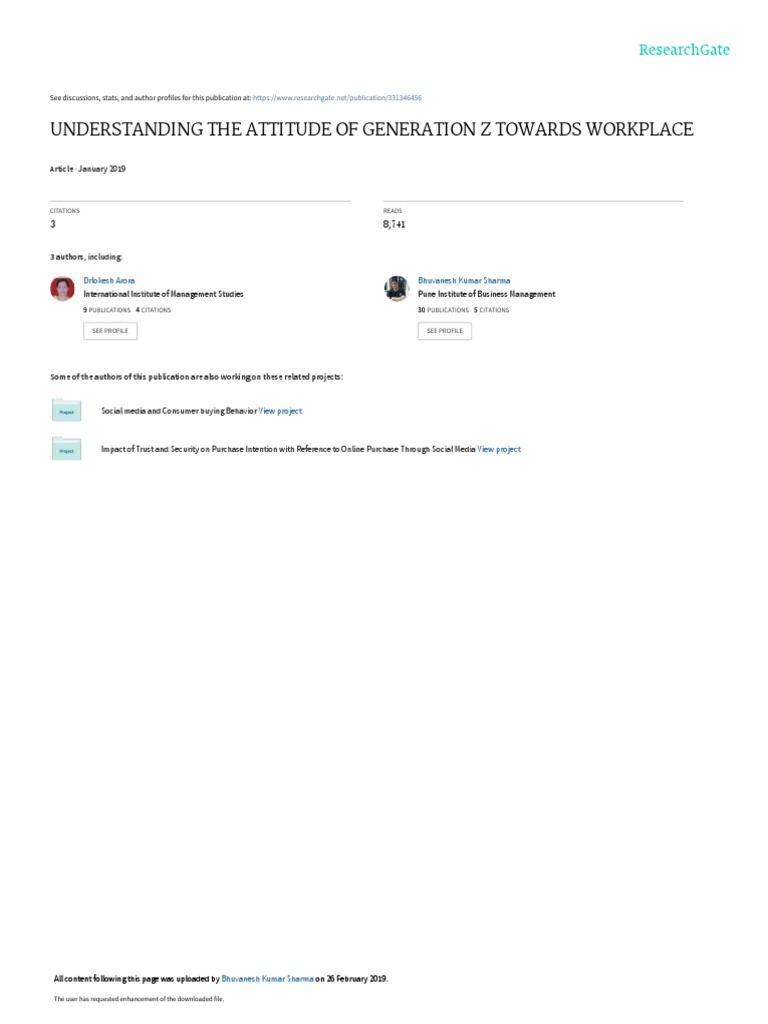 Gen Z Workplace Attitudes | PDF | Millennials | Employee Retention