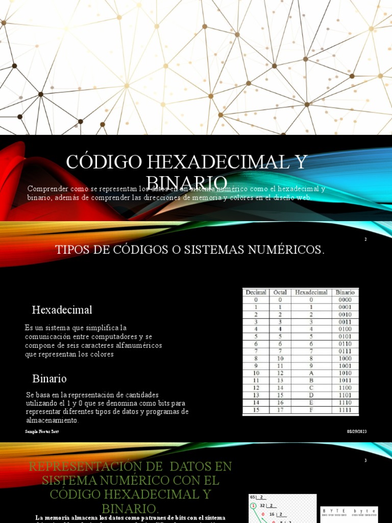 Codigo Binario y Hexadecimal | Descargar gratis PDF | Color | Poco
