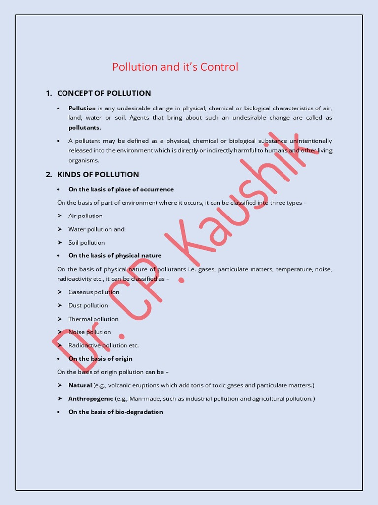 Pollution and Its Control | PDF | Smog | Water Pollution