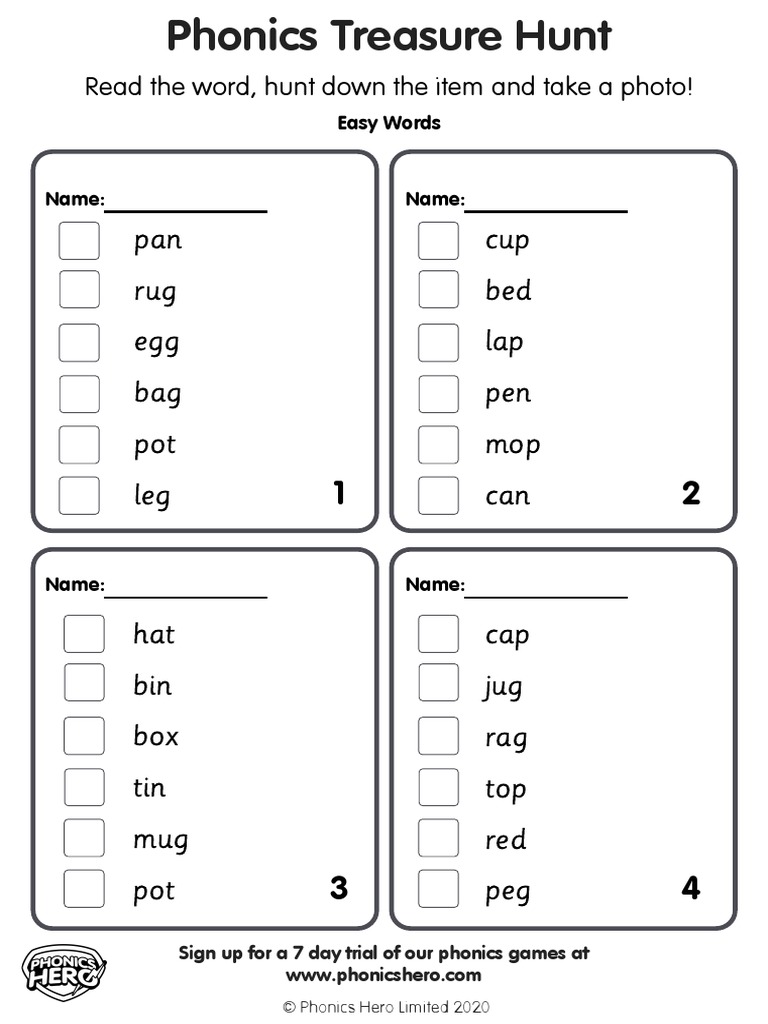 Phonics Treasure Hunt | PDF
