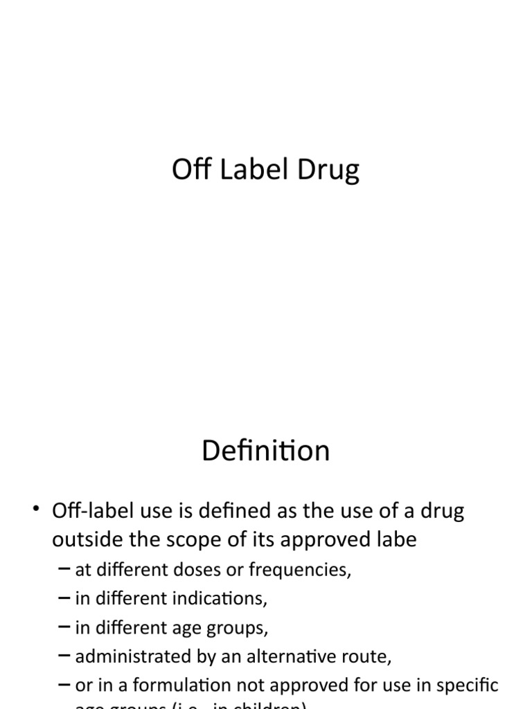 Off Label Drug - Bu Sinta | PDF | Medical Treatments | Pharmaceutical ...