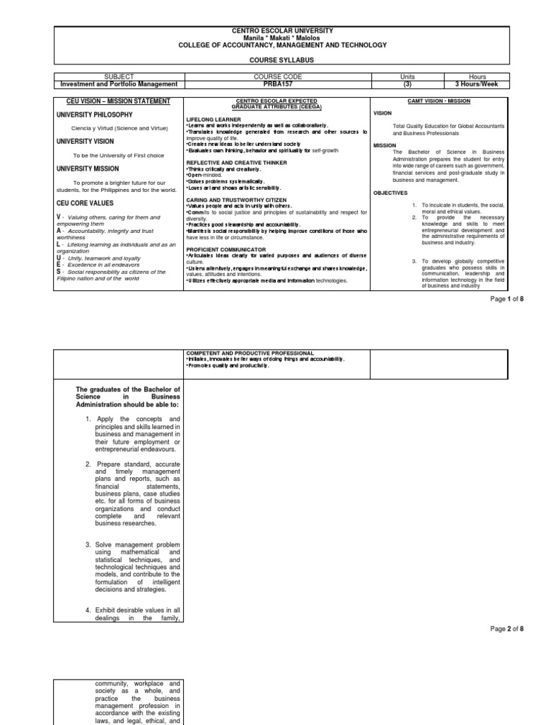 Prba 157 Investment And Portfolio Management Pdf Valuation Finance