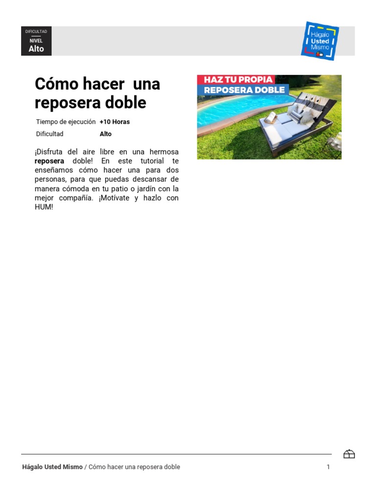 Cómo hacer una reposera doble | PDF