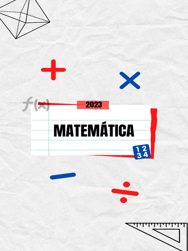 Capa de Livro Matemática Branco Preto Azul e Vermelho | PDF