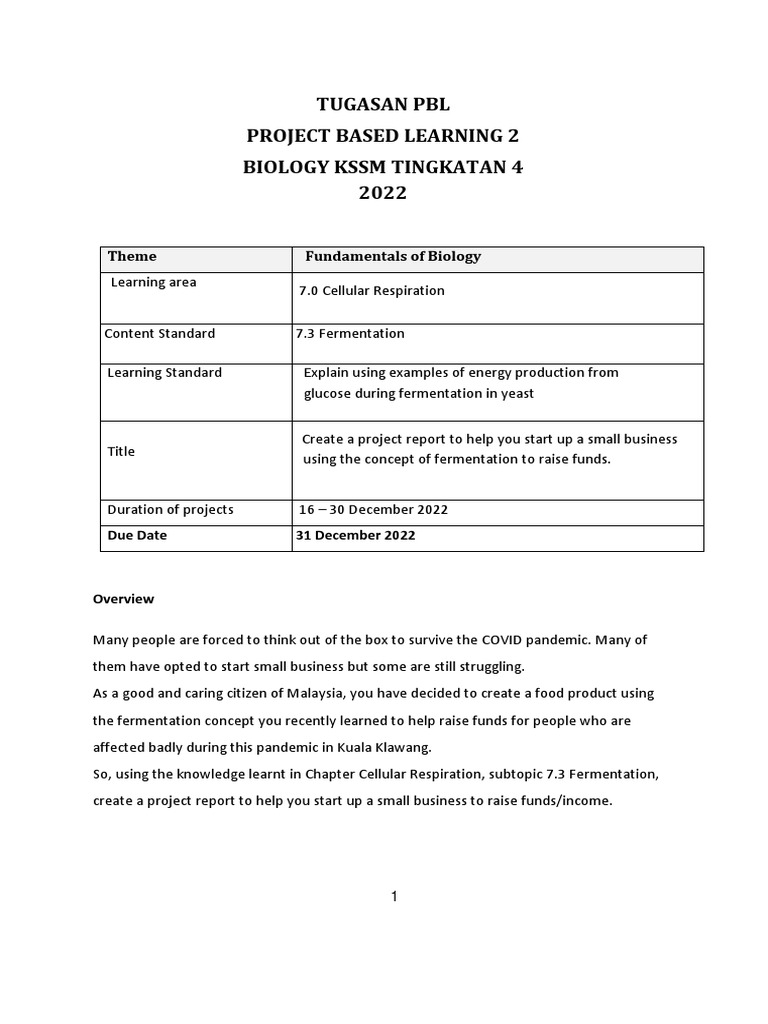 PBL 2 Fermentation | PDF | Yeast | Fermentation