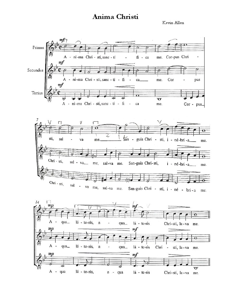 Anima Christi - Kevin Allen | PDF
