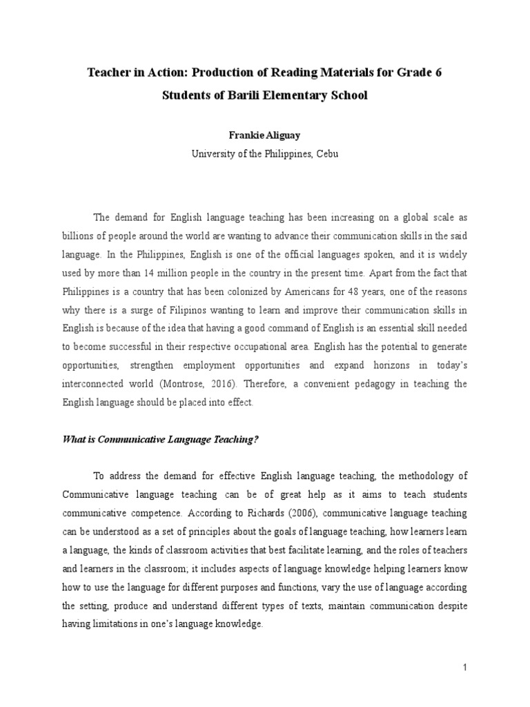 ALIGUAY First Reflection EDL 251 | PDF | Reading Comprehension | Language Education
