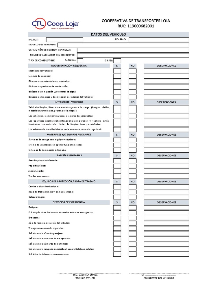 Checklist Logistica | PDF | Vehículo de motor | Bienes manufacturados