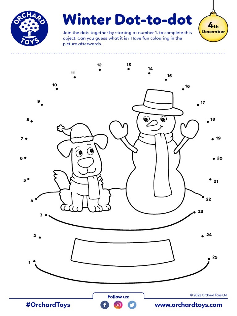 Winter Dot-to-Dot Coloring Activity | PDF | Puzzles