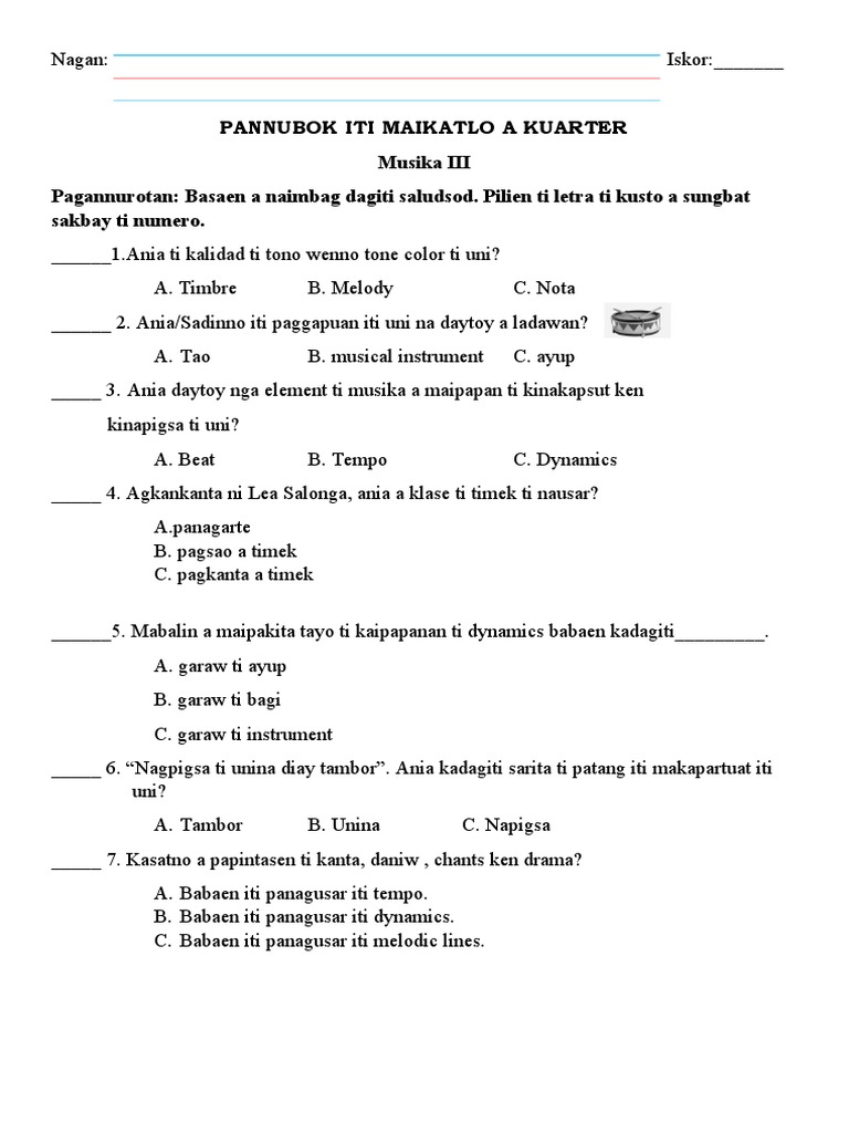 Music 3 Third Quarter | PDF