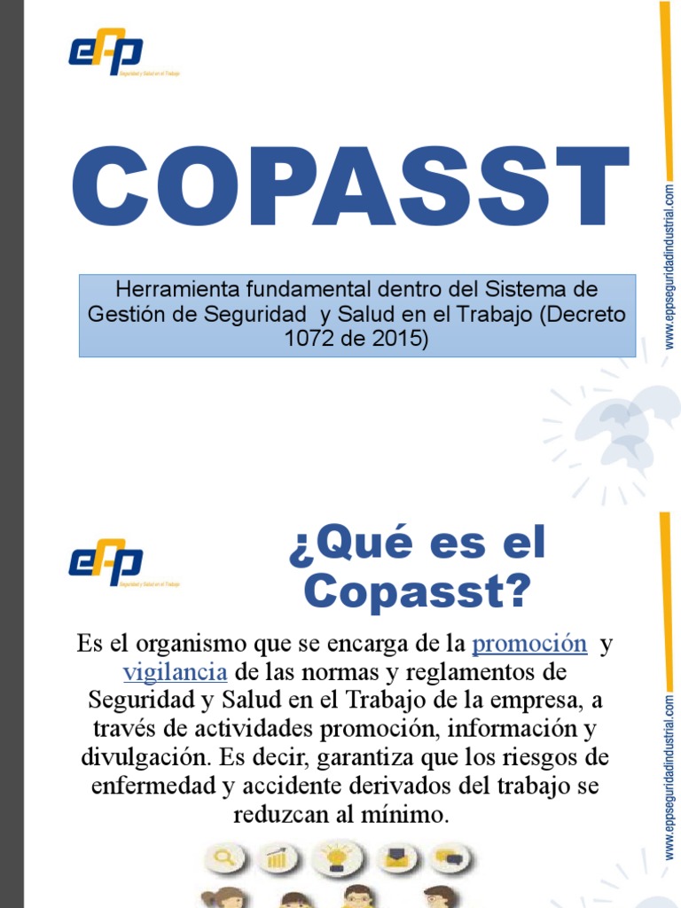 Presentacion Funciones y Responsabilidades Copasst | PDF | Seguridad y salud ocupacional | Gobierno