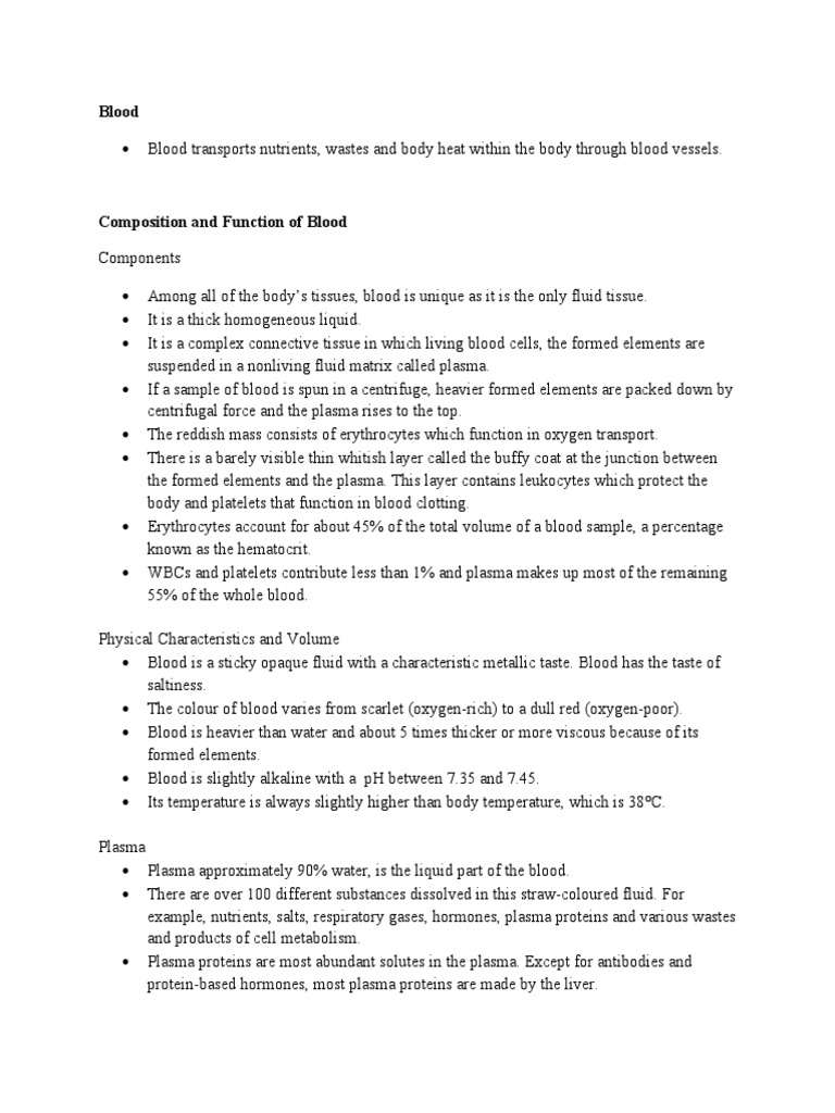 Blood | PDF | Red Blood Cell | White Blood Cell