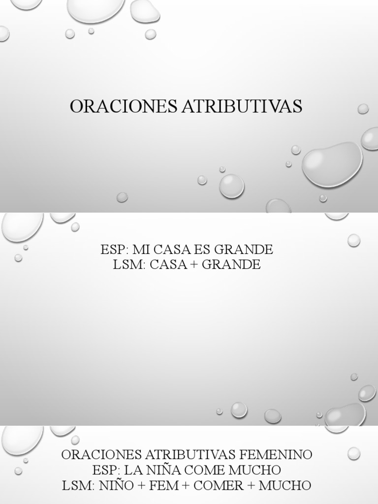 Oraciones Atributivas | PDF | Artes del Lenguaje y Comunicación