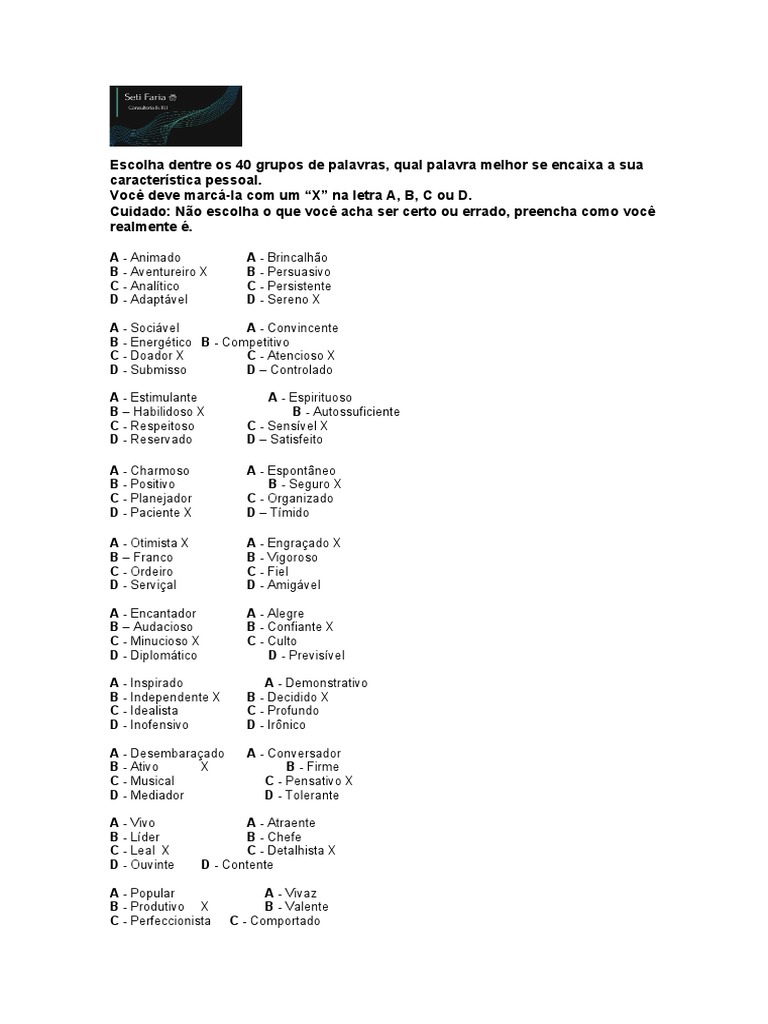 Teste Disc (Perfil Comportamental) | PDF