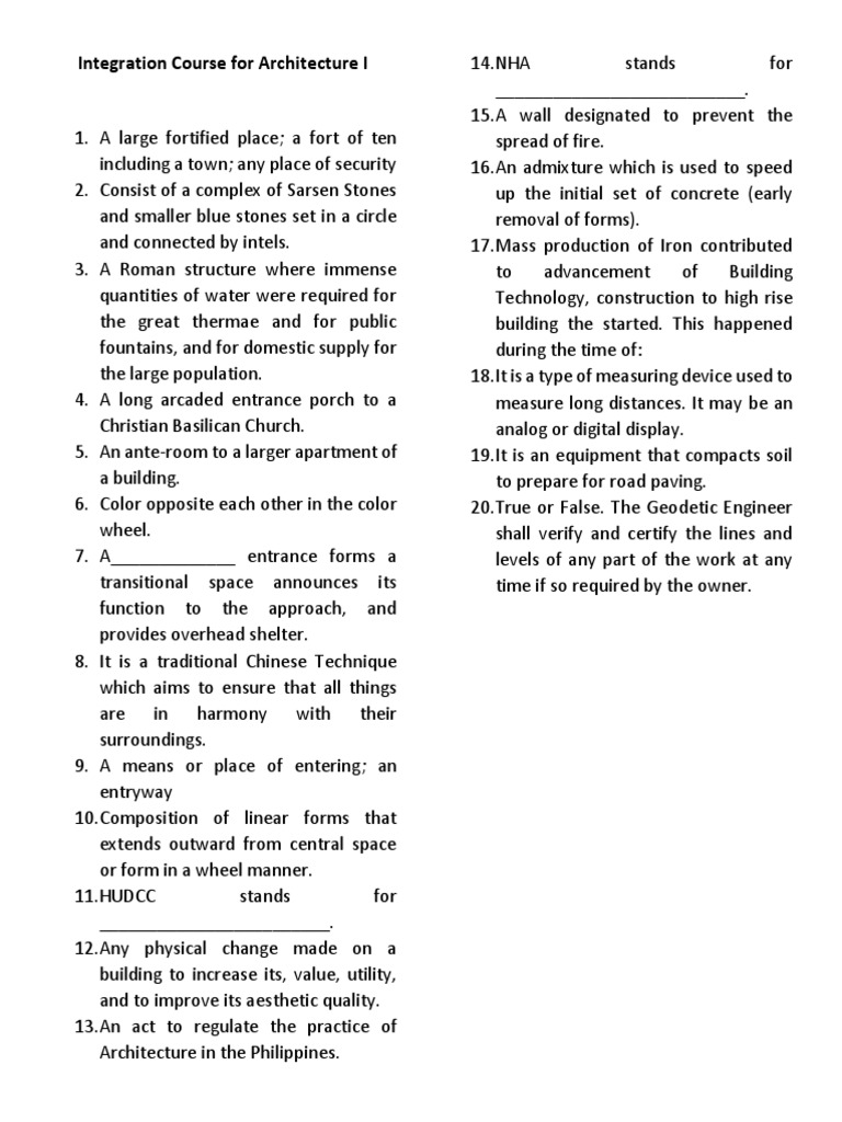 Integration Course For Architecture I | PDF | Fortification | Concrete