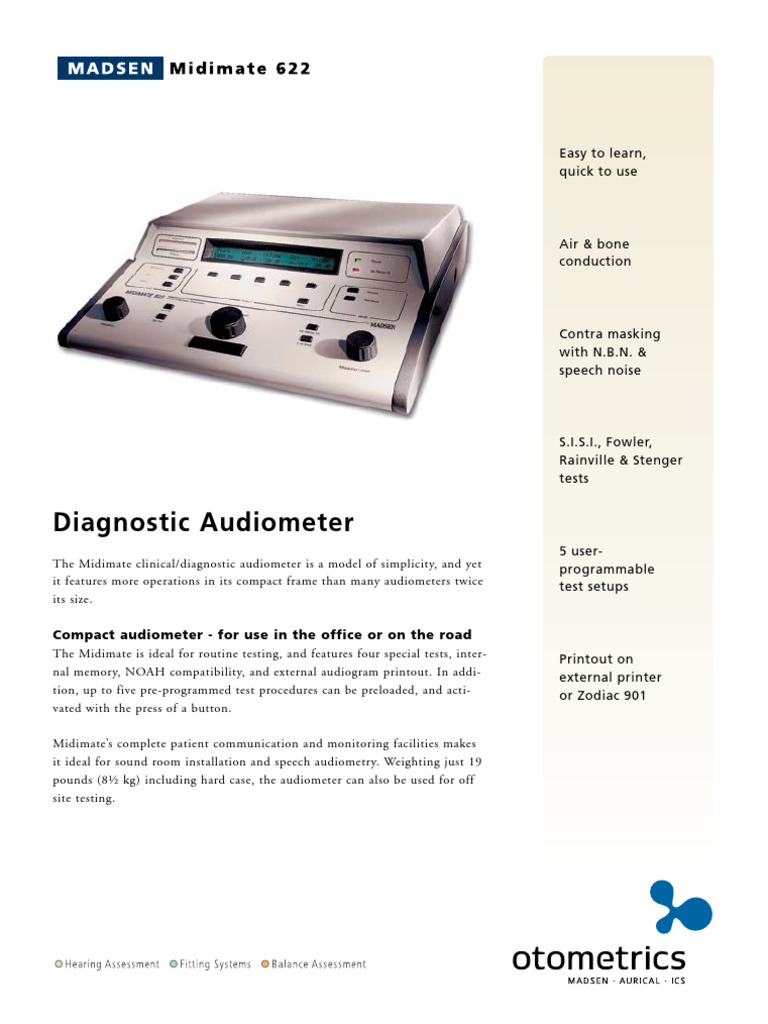 Madsen Midimate Datasheet Screening Audiometer 7 26 3900 - 06 - STD ...