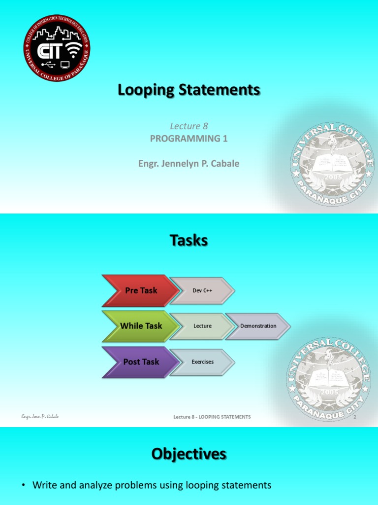 Lecture 8 Looping Statements Pdf Control Flow Computer Engineering