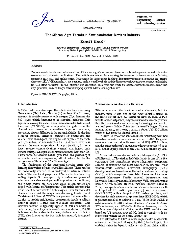 Trends in Semiconductor Devices Industry | PDF | Photolithography ...