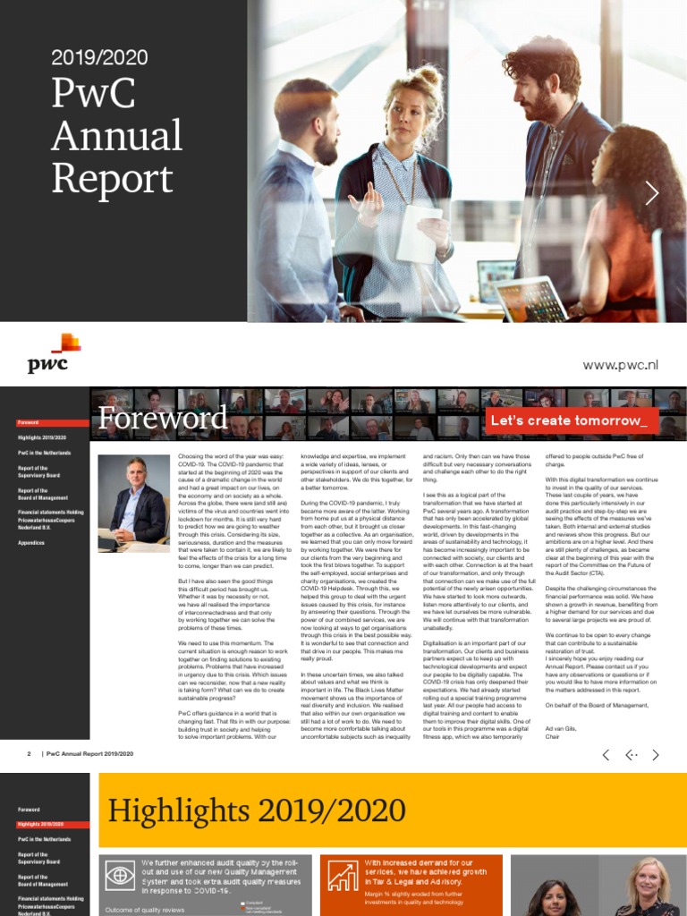 PWC Annual | PDF | Board Of Directors | Audit