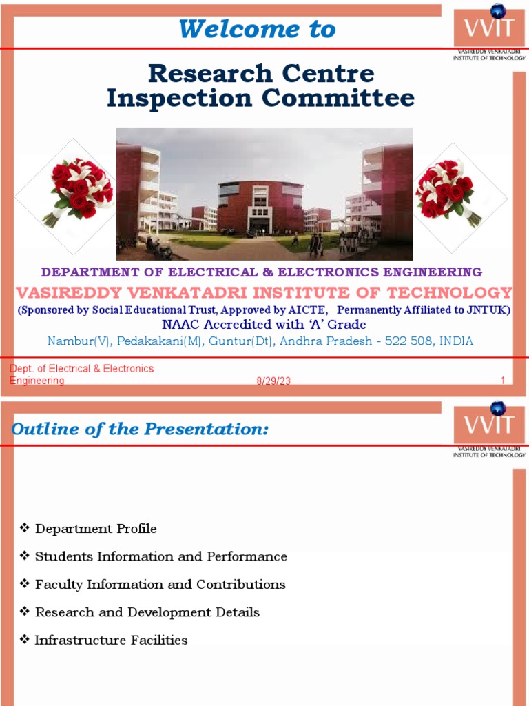 VVIT EEE Research Center PPT 4-7-2022 | PDF | Engineering | Physical ...