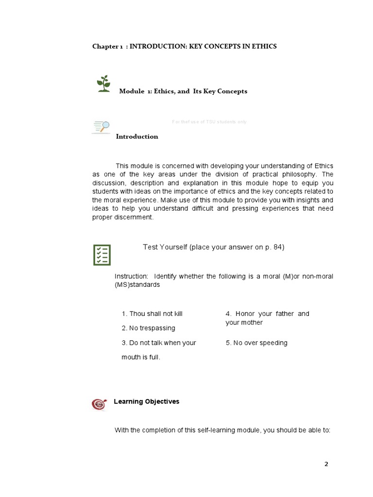Phl-1b-Ethics-1 Module-1 | PDF | Morality | Autonomy
