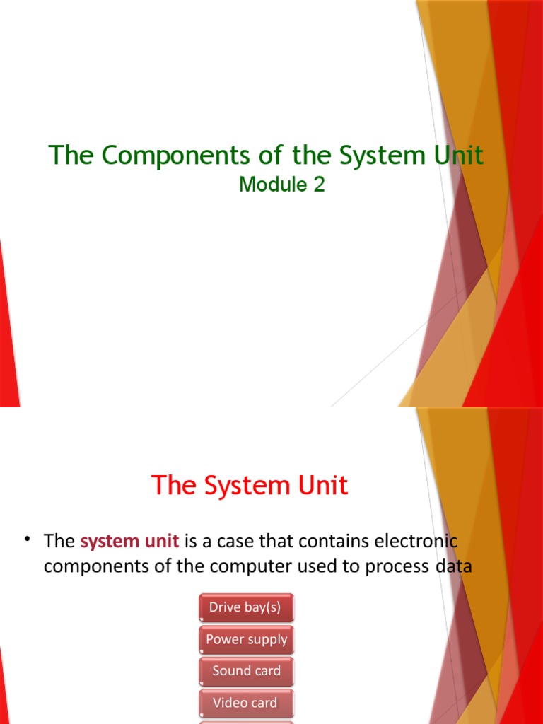 Module 2 The Components Of The Systems Unit Pdf Random Access Memory Central Processing Unit