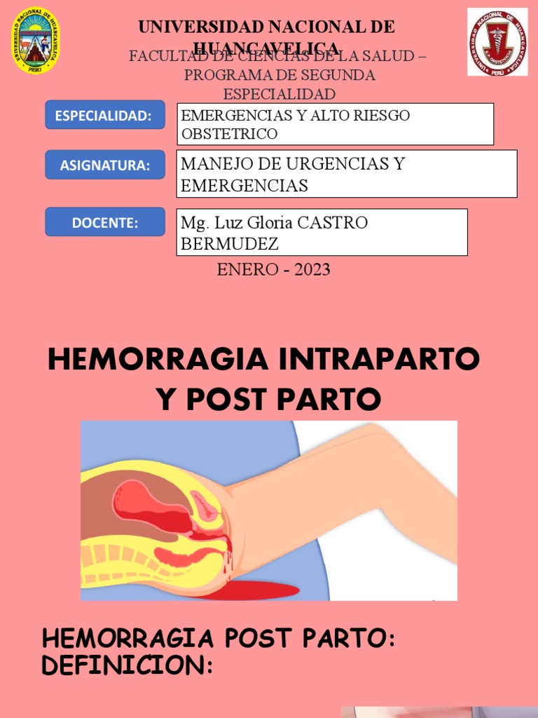Hemorragia Postparto | PDF | Periodo posparto | Parto