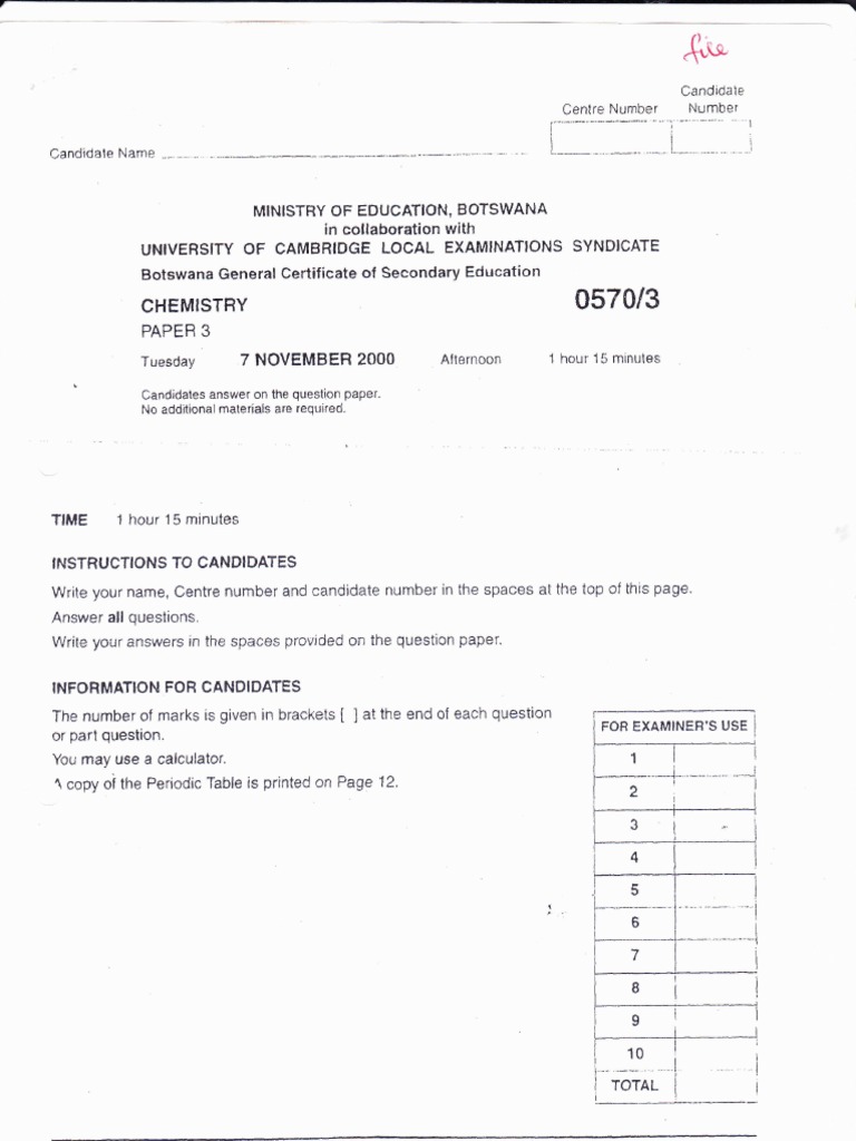 Chemistry 3 2000 | PDF | Chemical Bond | Mole (Unit)