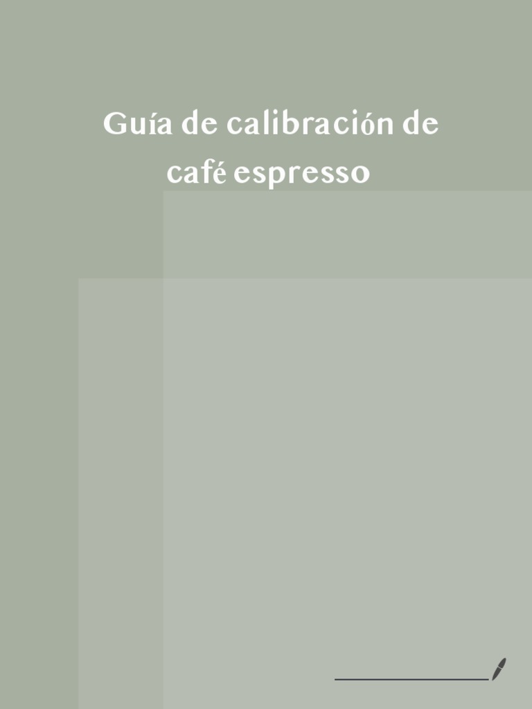 Guía de Calibración de Espresso | PDF | café | Agua