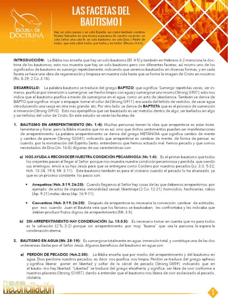 Las Facetas Del Bautismo I - EDV | PDF | Bautismo | Cristo (título)