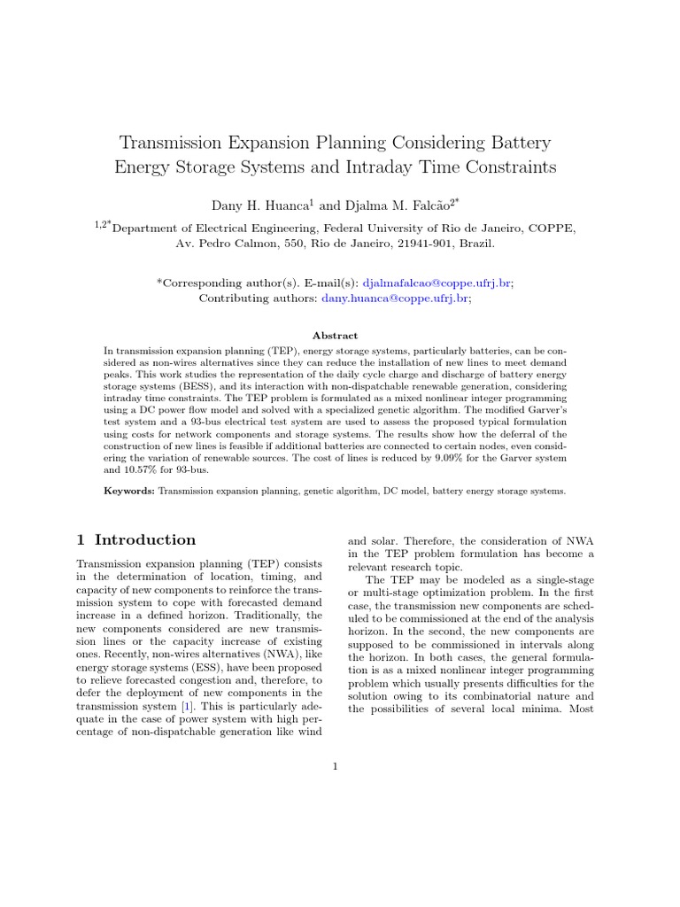 Transmission Expansion Planning Springer Nature LaTeX Template ... Transmission Expansion Planning Springer Nature LaTeX Template ...