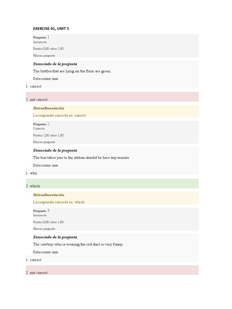 Exercises - Unit 5 | PDF