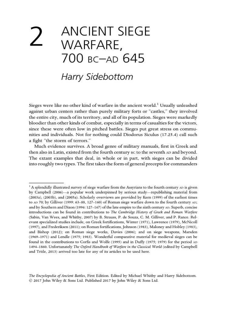 2-ANCIENT SIEGE Warfare 700 bc-645 Ad | PDF | Siege | Ancient Greece